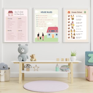 House Rules for Kids, House Rule Wall Art, Family Rule Wall Art, Home ...