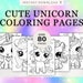 Cutie Unicorn Coloring Pages, 80+ Printable Pages, Girls Birthday Party ...