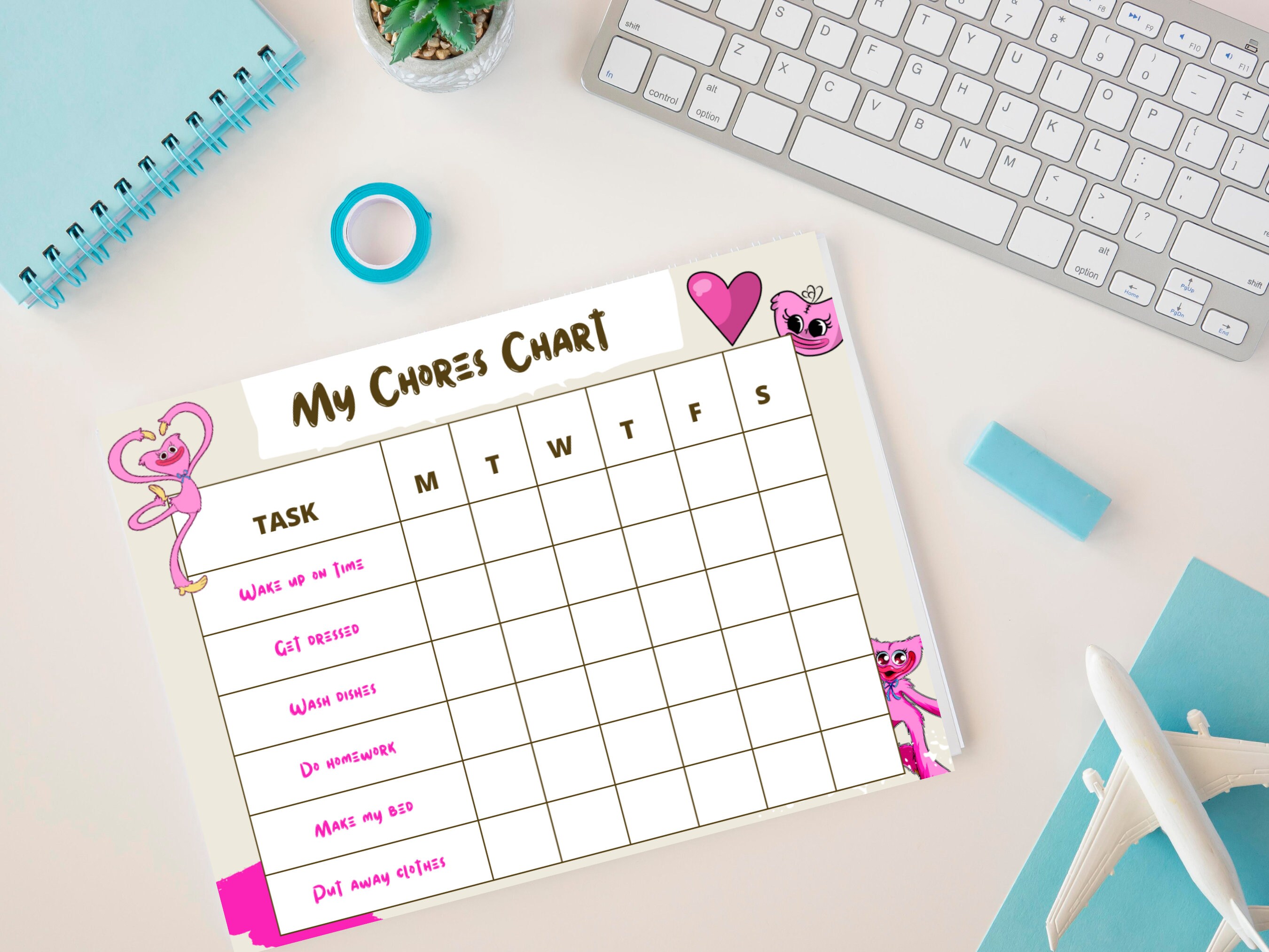 Kids Daily Chore List Planner Template | Childrens School Planner ...