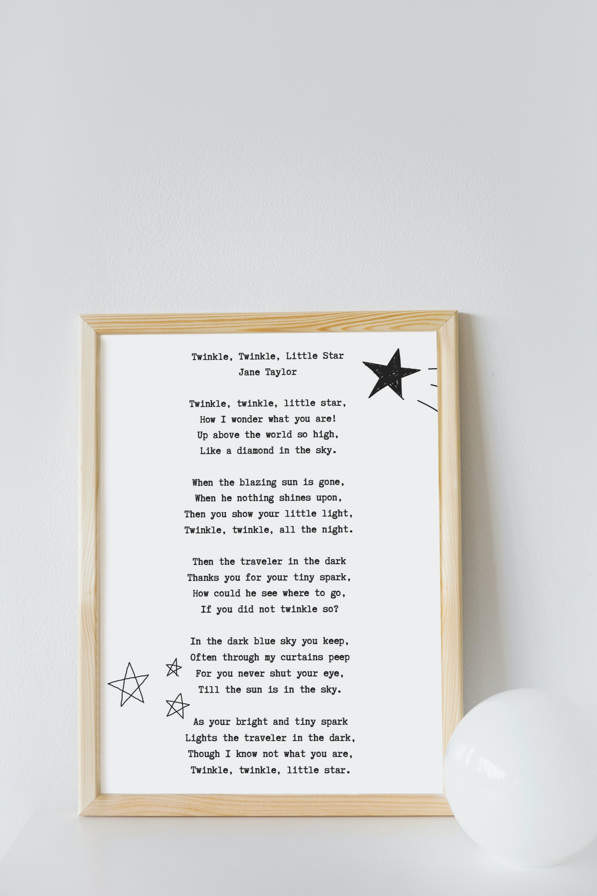 Twinkle, Twinkle, Little Star Literary Inspirational Quote Poster Art ...