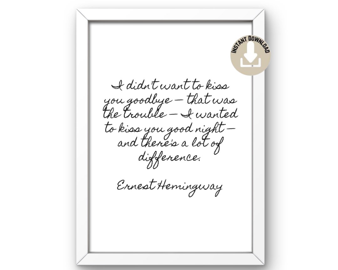 Hemingway Wall Art Ernest Hemingway Quote Wall Art Literary ...