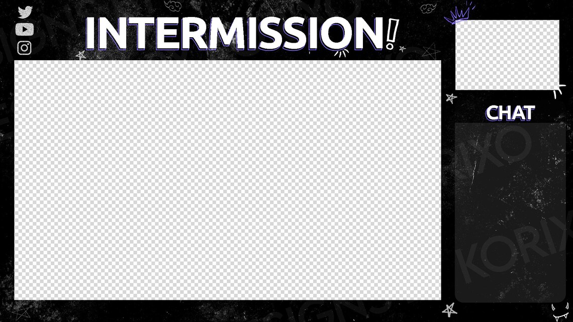 Static Pastel/grunge Stream Overlay Package (blue) - Etsy