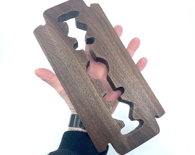 Giant Wooden Shaving Razor Blade - Solid Wood Carved Novelty Toy - by ...