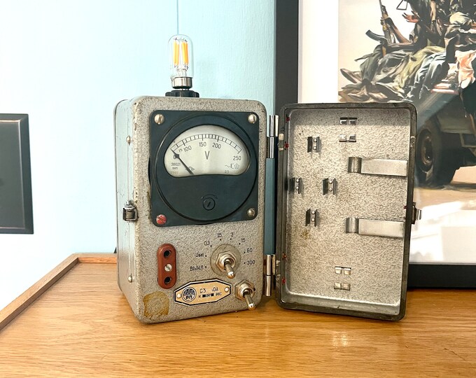 Vintage Soviet Steampunk Lamp Retro Voltage Meter Light Russian ...