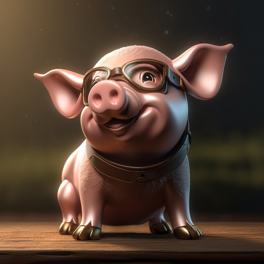 Dive Into Fun With Our Adorable Little Pig Digital Print - Etsy