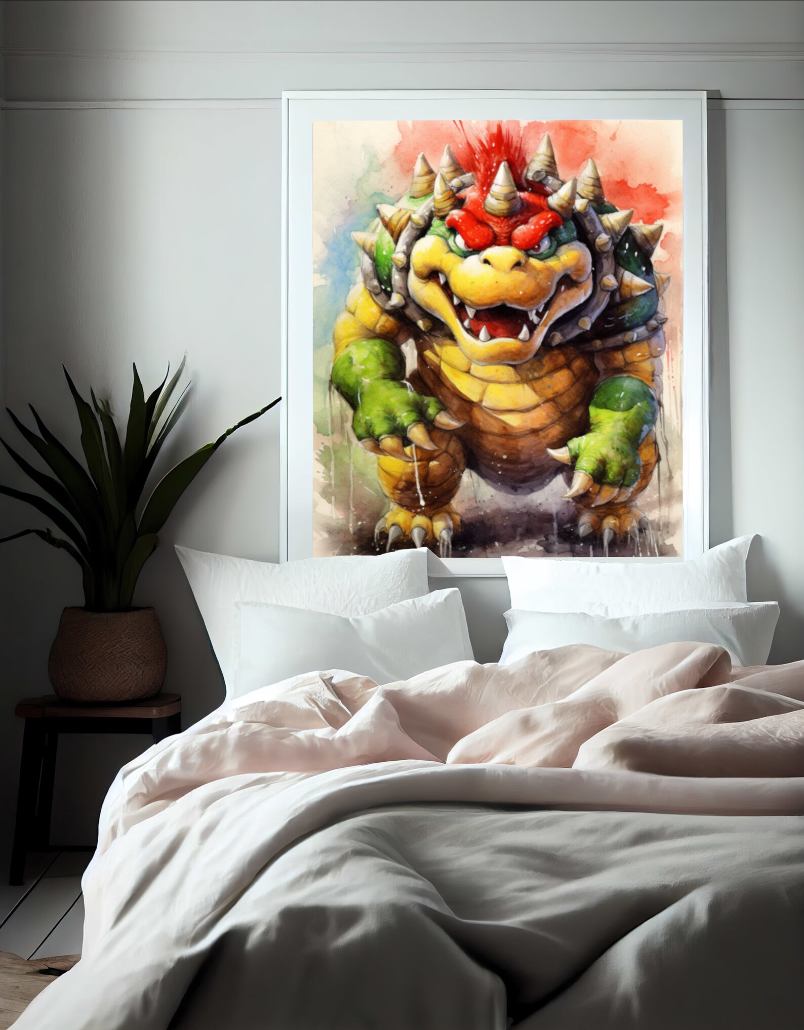 Bowser Unleashed: A Watercolor Odyssey Adaptable Digital Print for ...