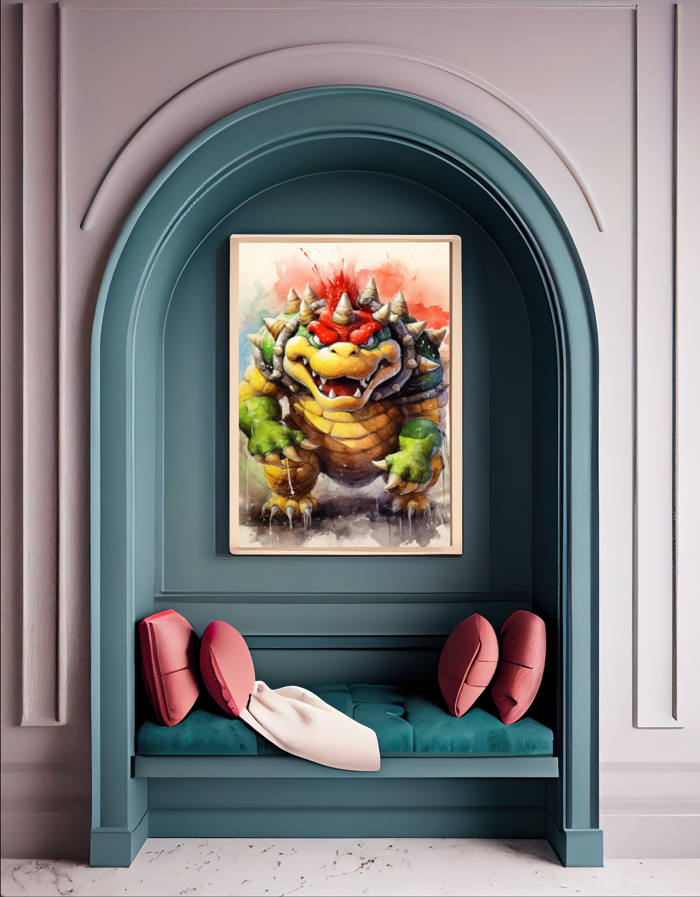 Bowser Unleashed: A Watercolor Odyssey Adaptable Digital Print for ...