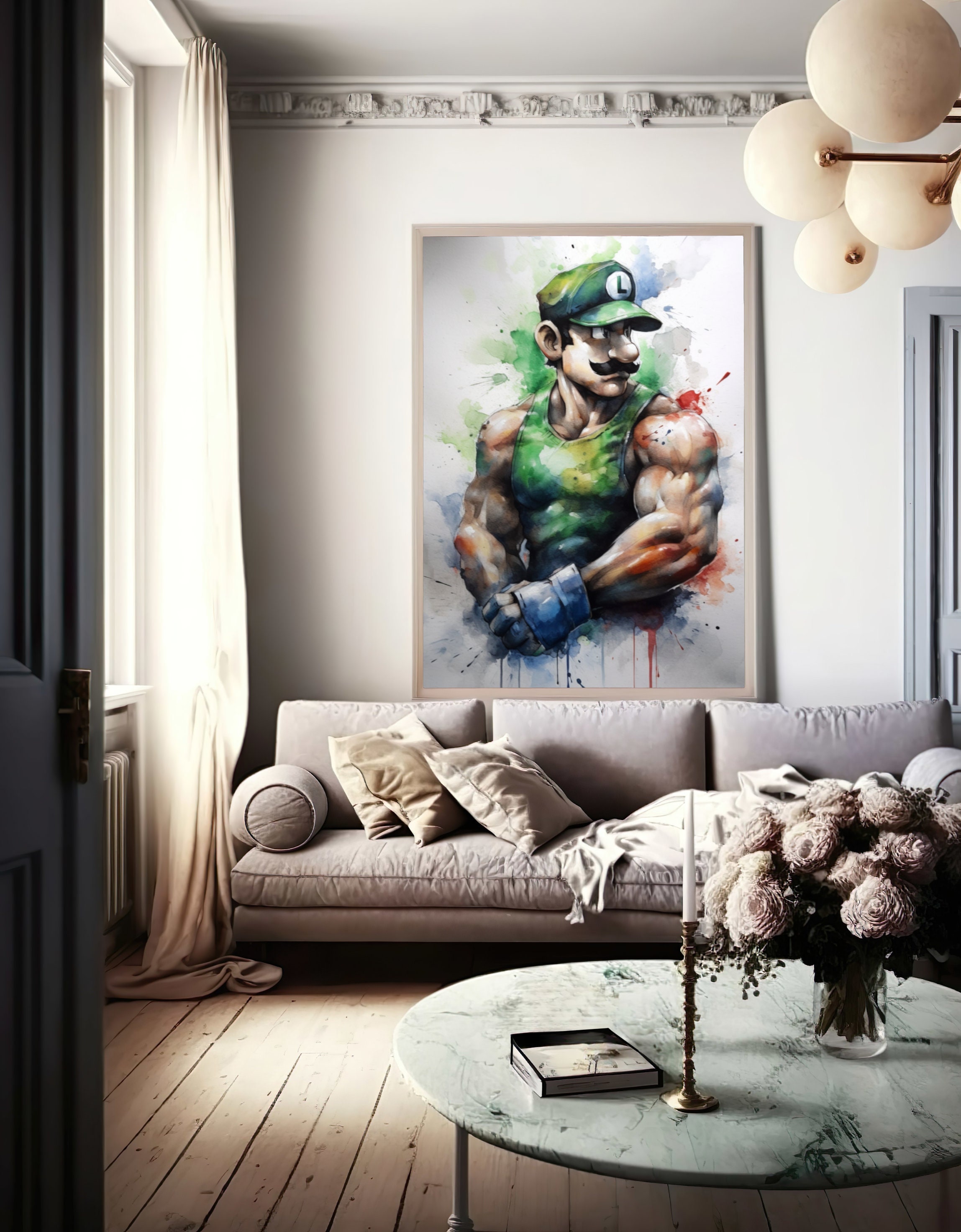 Muscle up Your Decor With Our Super Mario Bros Movie Luigi Digital ...
