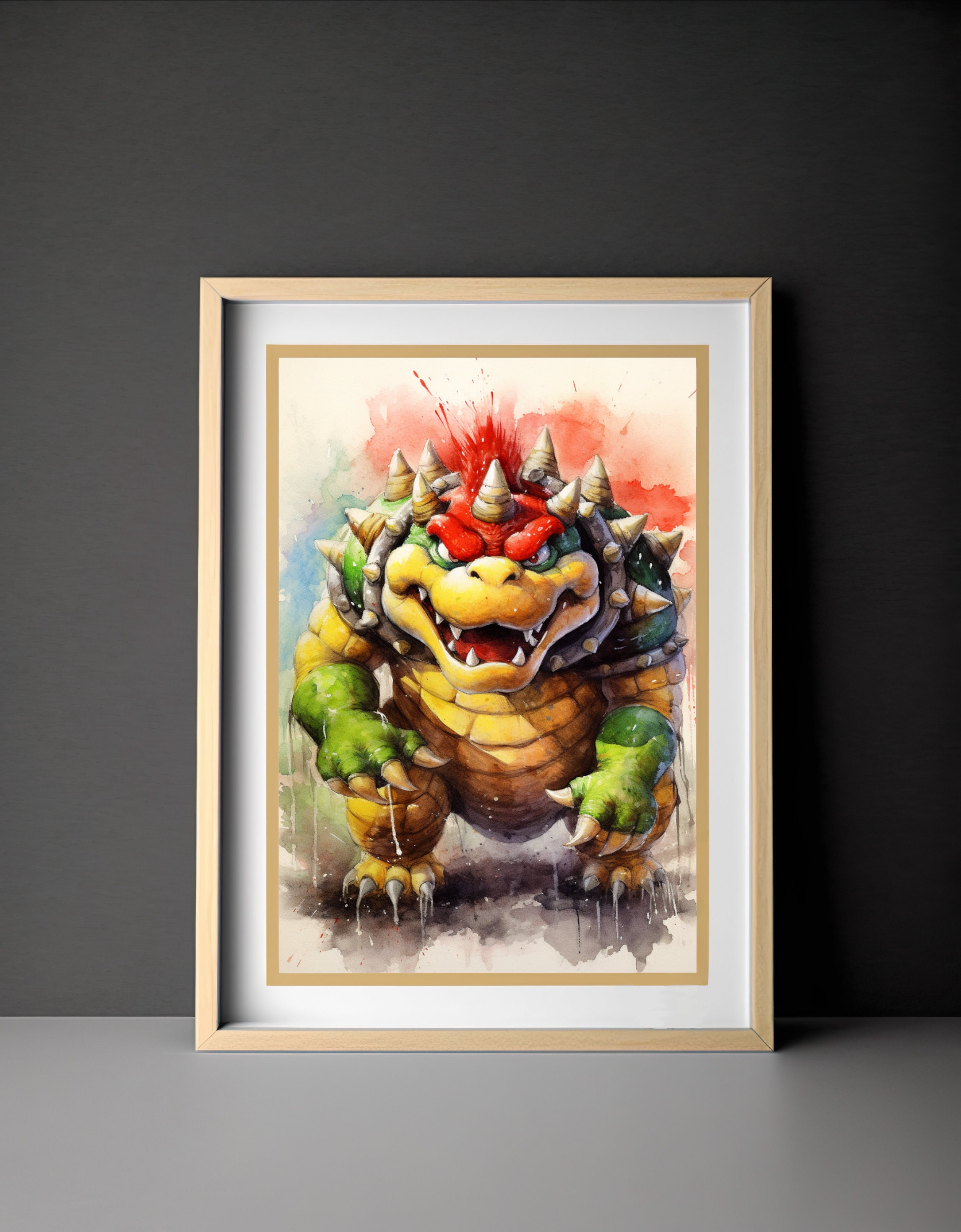 Bowser Unleashed: A Watercolor Odyssey Adaptable Digital Print for ...