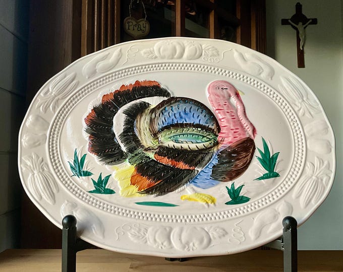 Vintage Ceramic Turkey Platter - Etsy
