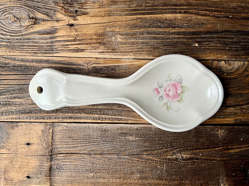 Vintage tea Rose Pfaltzgraff Spoon Rest - Etsy