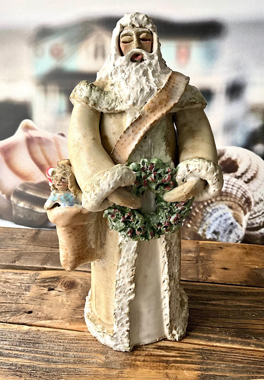 Old World Saint Nick, Hand Made Vintage Pottery Santa, Neutral Santa - Etsy