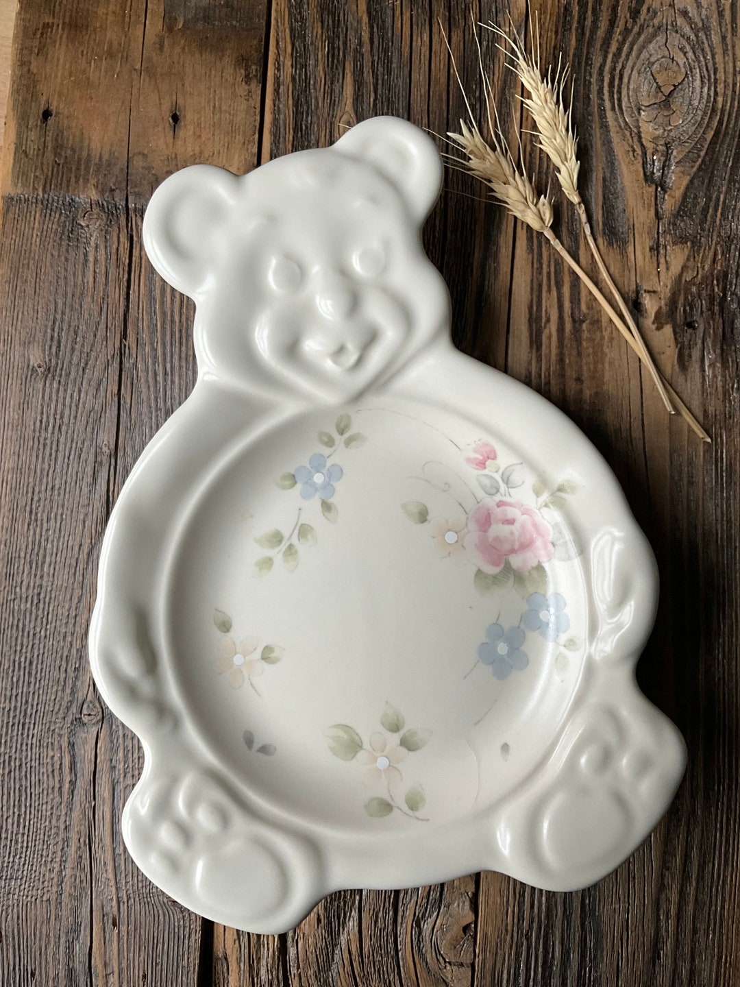 Vintage Pfaltzgraff tea Rose Teddy Bear Plate, USA - Etsy