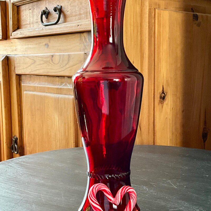 Ruby Red Vase - Etsy