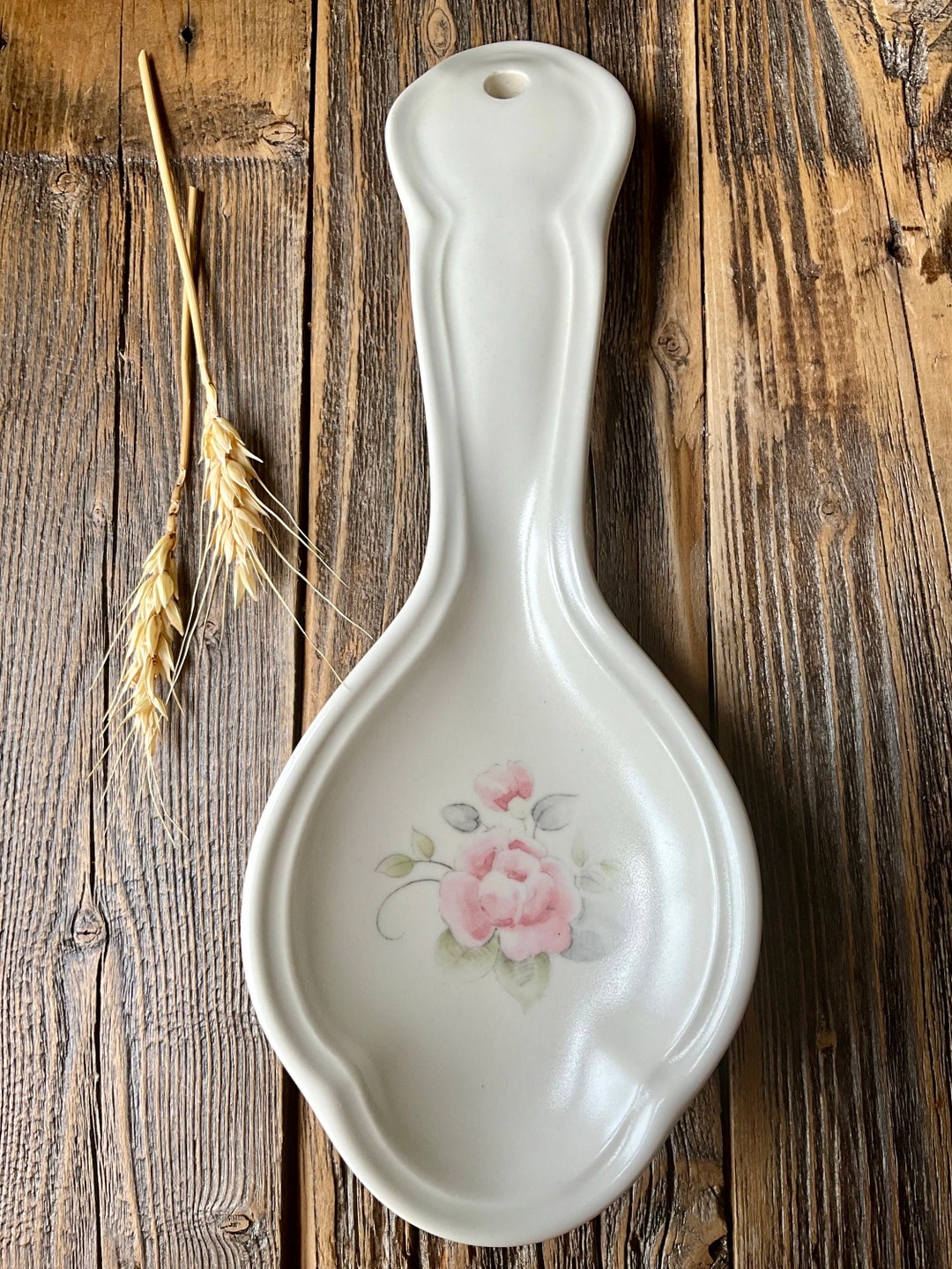 Vintage “tea Rose” Pfaltzgraff Spoon Rest - Etsy
