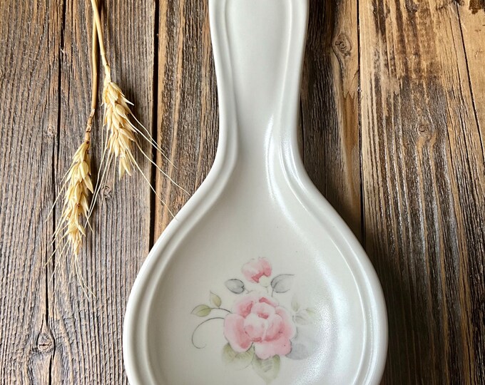 Vintage “tea Rose” Pfaltzgraff Spoon Rest - Etsy