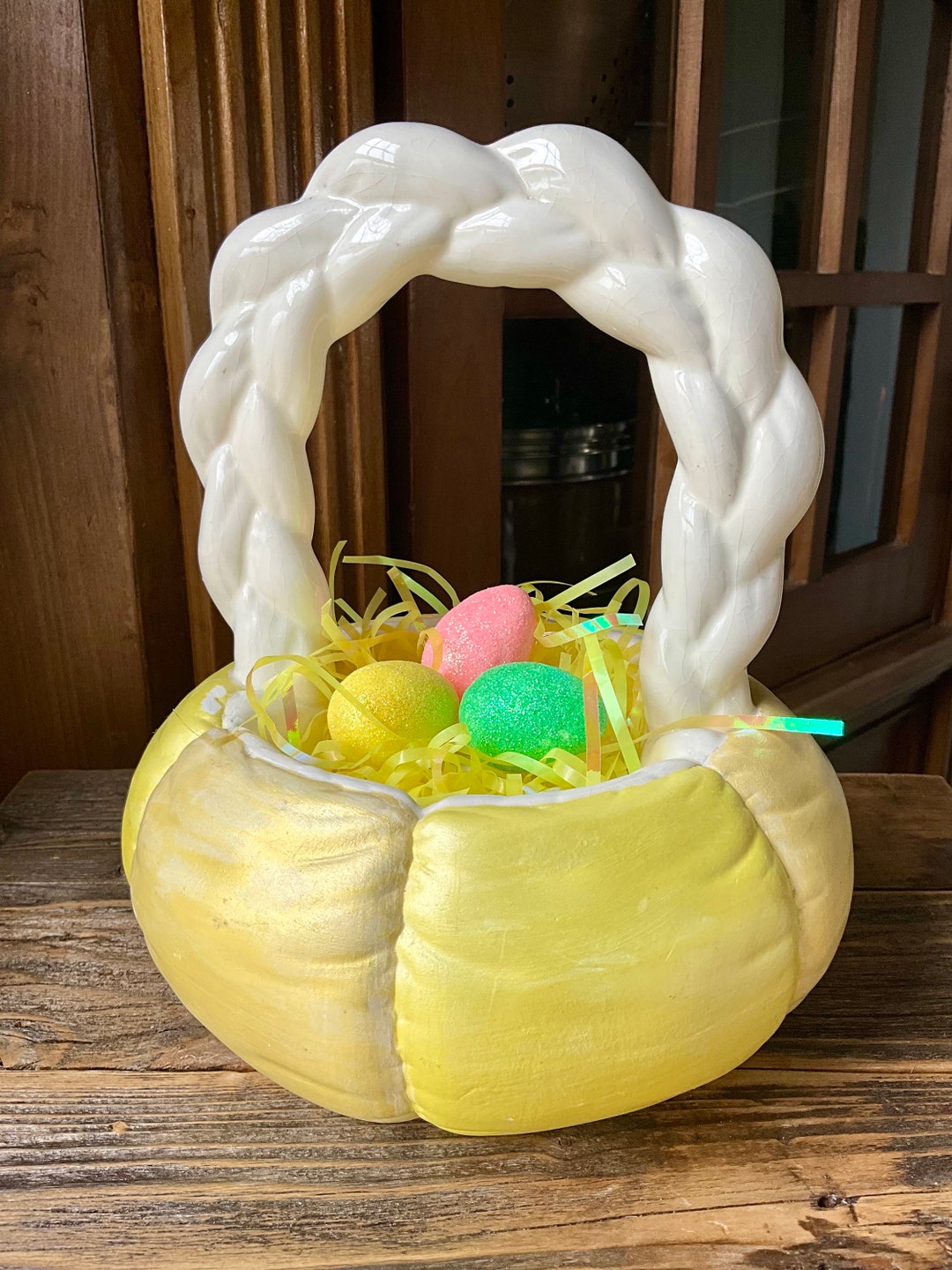 Handmade Ceramic Easter Basket, Vintage - Etsy