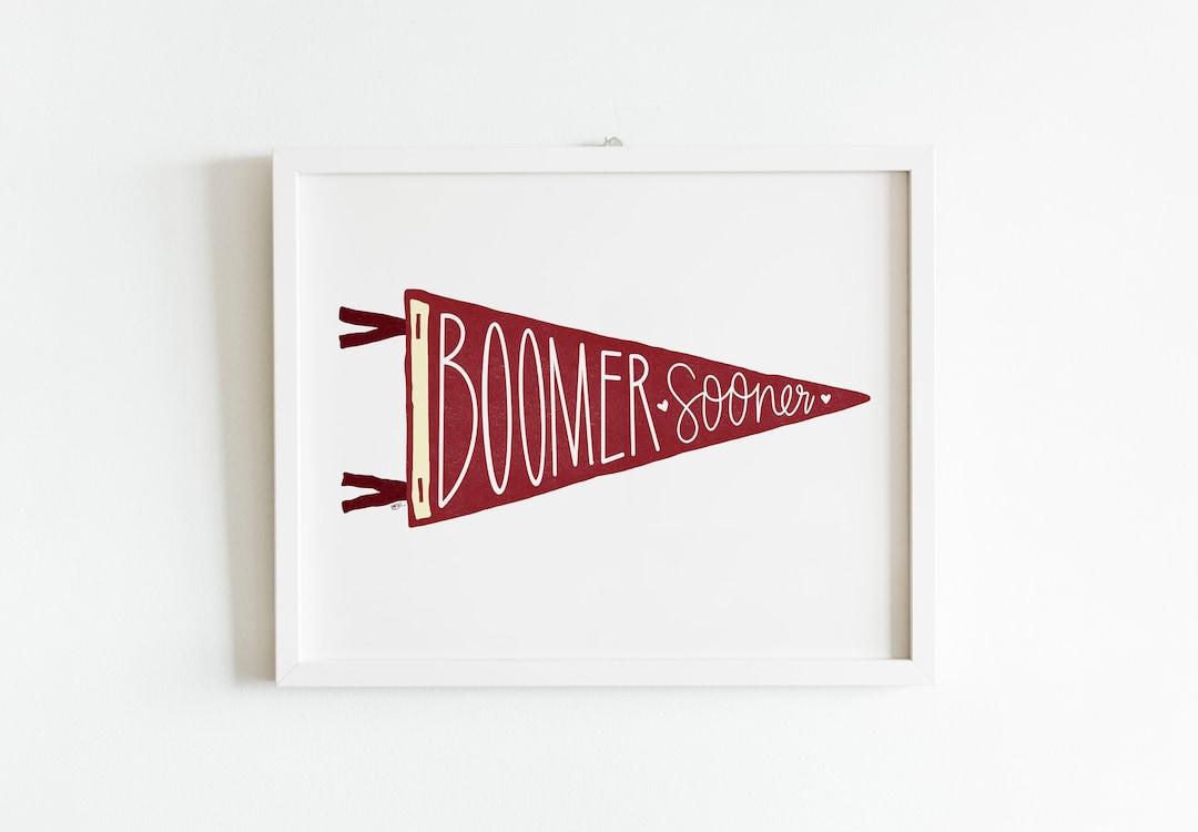 Boomer Pennant Art Photo Print | Sooner Oklahoma | DIGITAL - Etsy