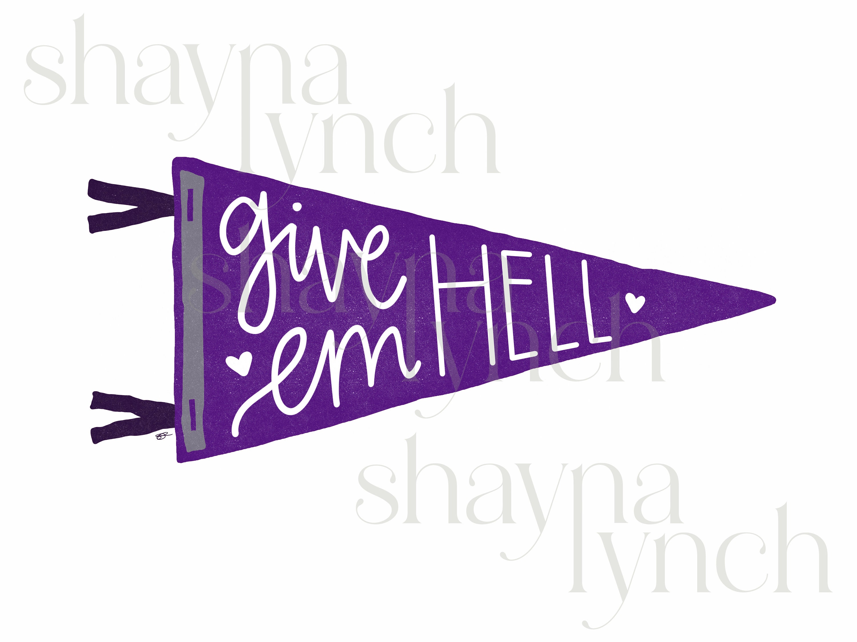 Give Em Hell Pennant Art Photo Print Texas Christian University TCU ...