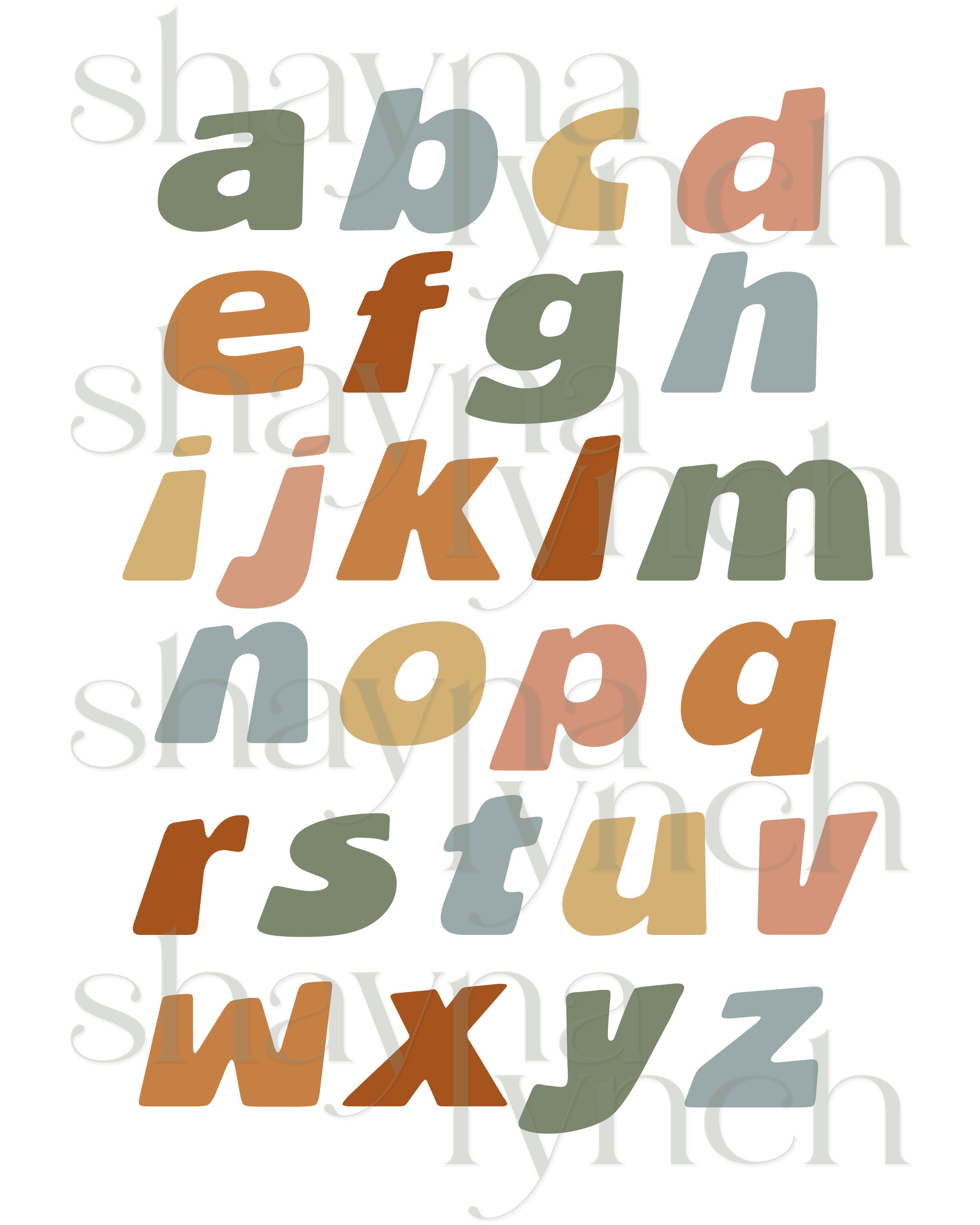 Alphabet Art Photo Print | Retro Funky ABC | DIGITAL - Etsy