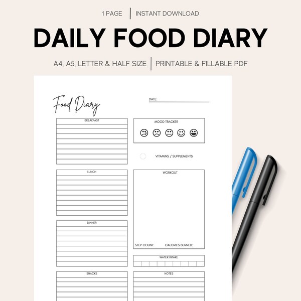 Food Journal - Etsy