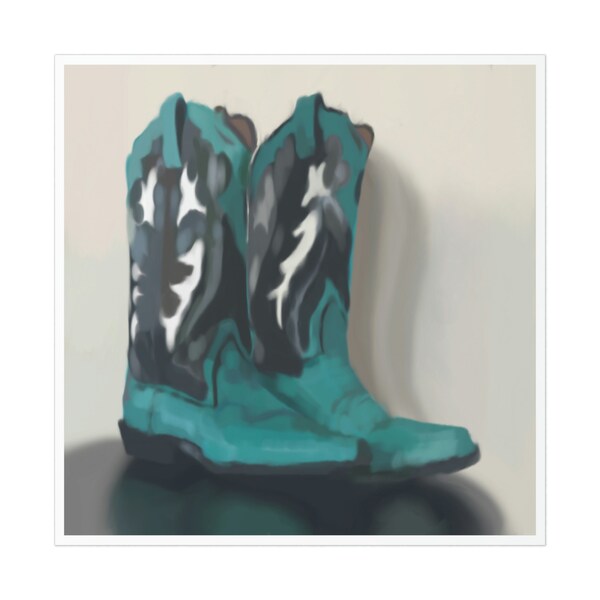Turquoise Cowboy Boots - Etsy