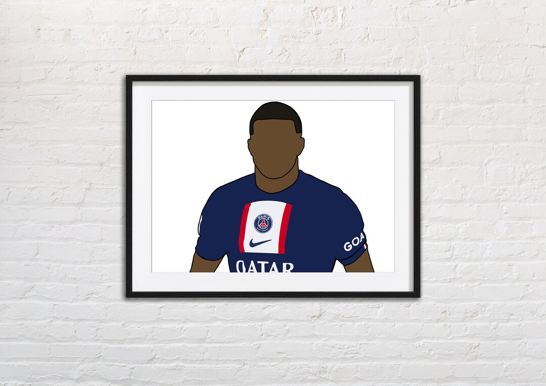 Kylian Mbappe Art Print, Football Art Print, Football Wall Decor, PSG ...