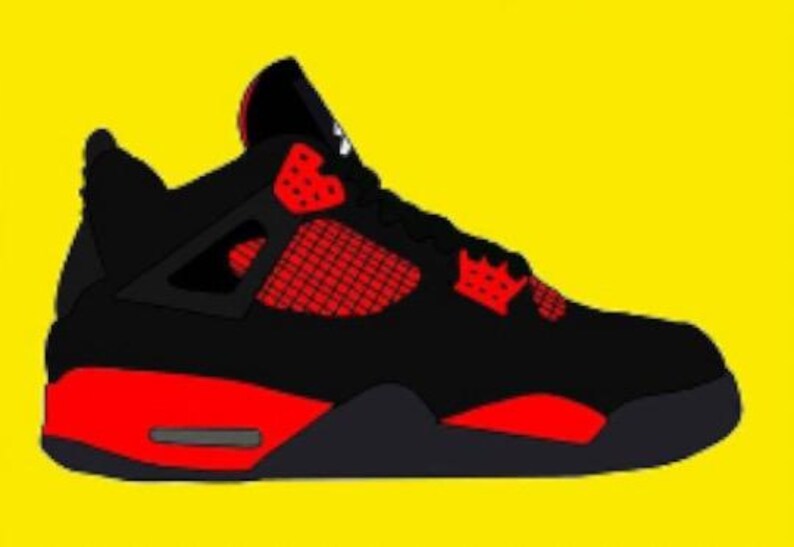 Jordan 4 Art Print, Jordan Art Print, Sneaker Wall Decor, Jordan 4 Wall ...