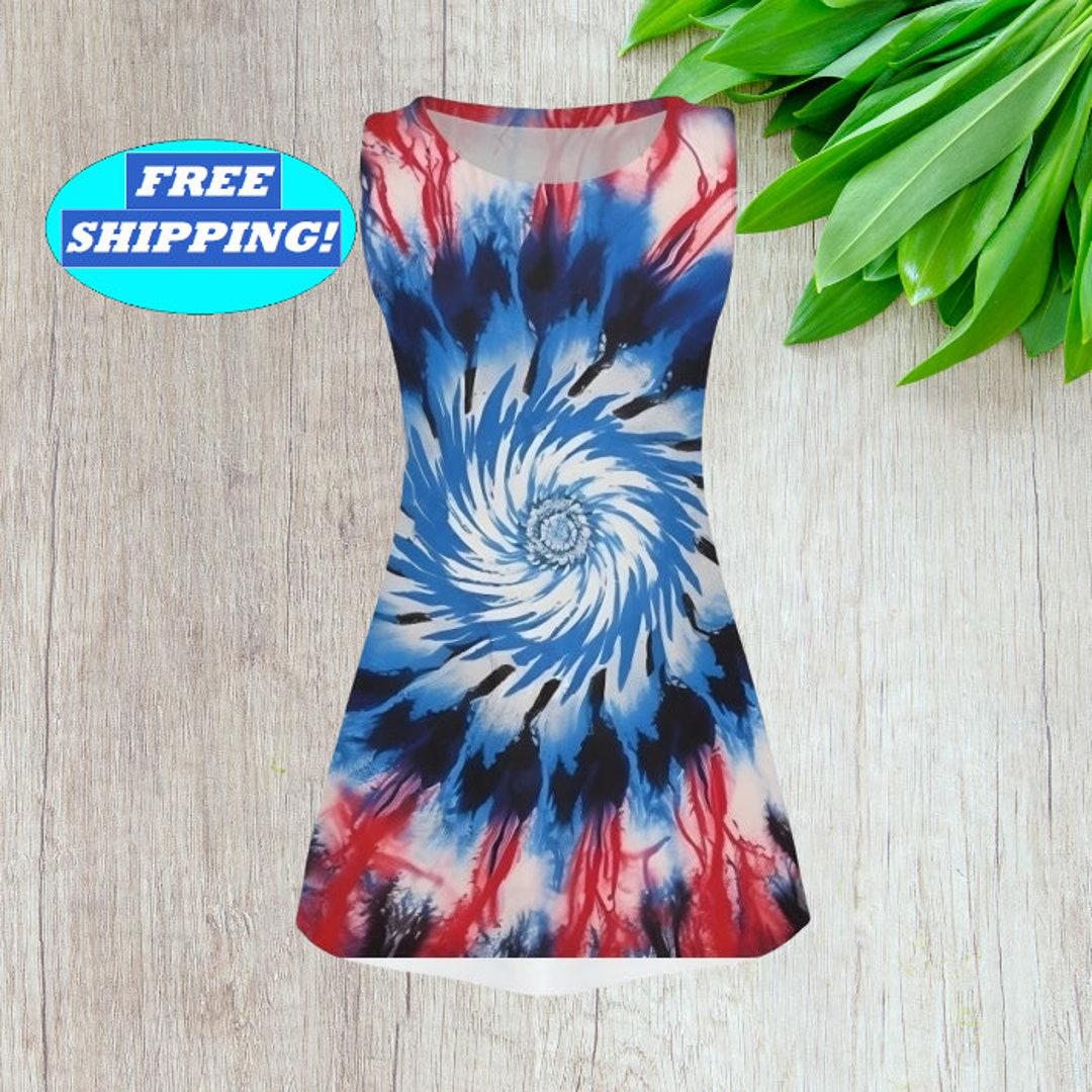 Red White and Blue Girls Dress for Fourth of July - Etsy