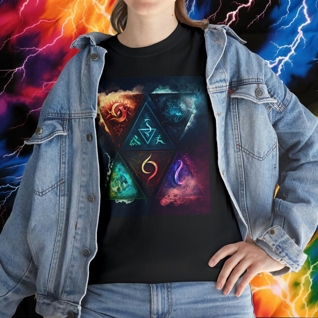 Magical Galaxy Runes T-shirt - Anime Art, DND, Fire, Water, Nature ...