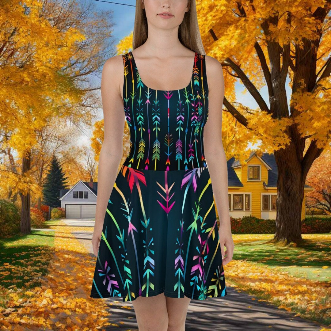 Psychedelic Rainbow Skater Dress- Vibrant and Unique Style - Etsy