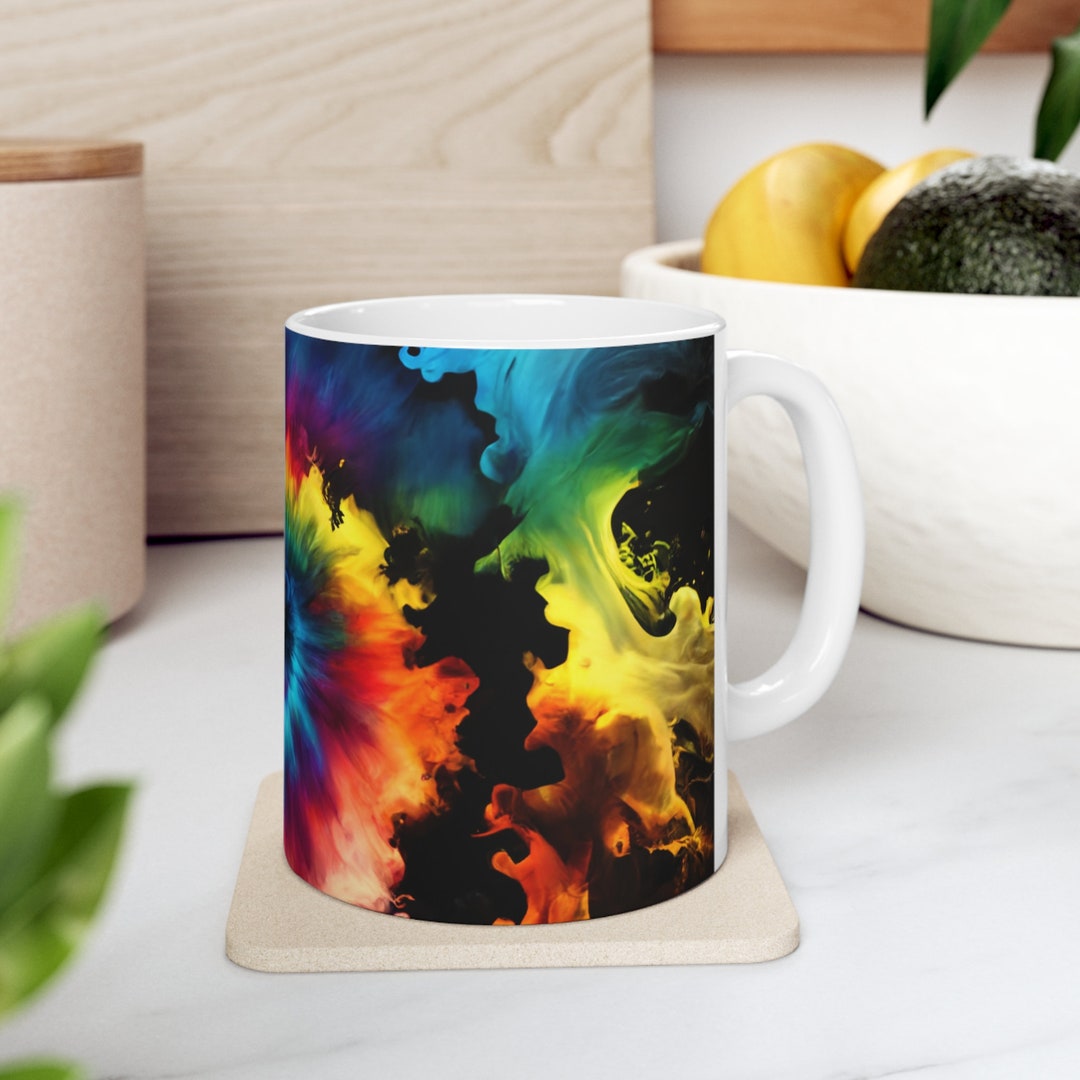 Rainbow Tie Dye Swirl Mug - Perfect for Coffee, Tea, and Hot Chocolate ...