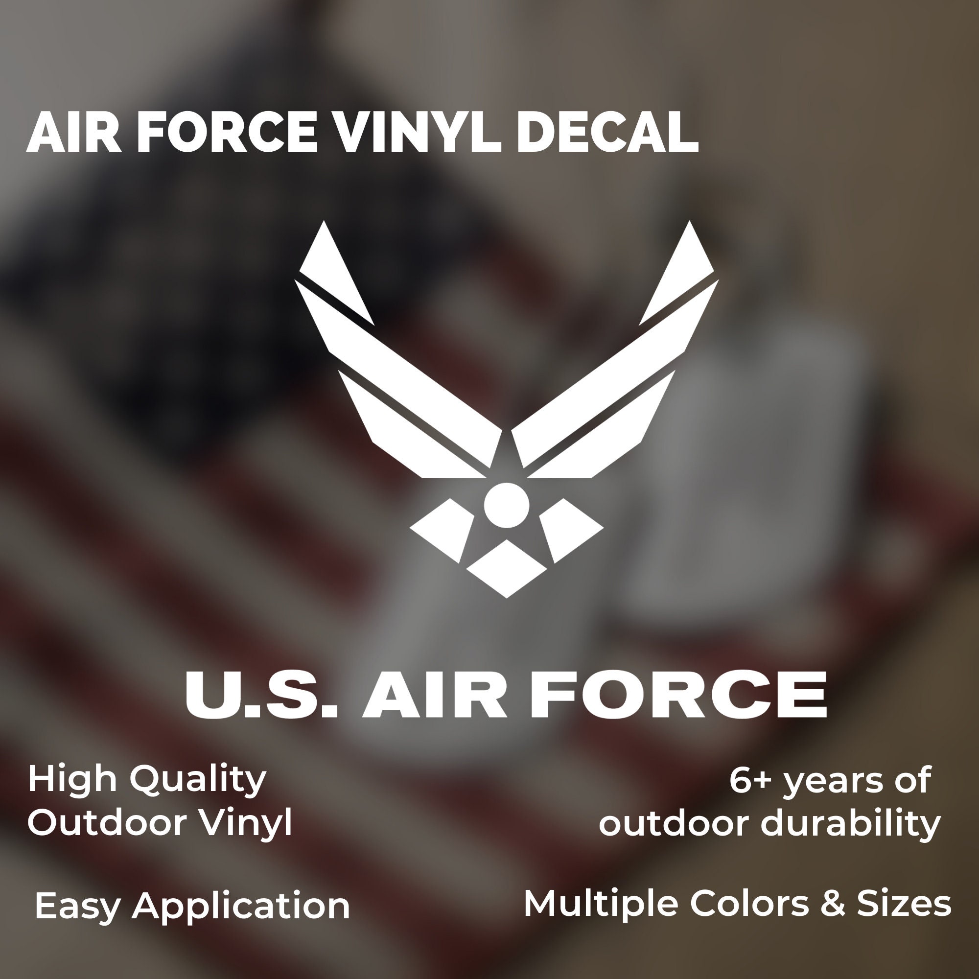 US Air Force Decal USAF Decal USAF Vinyl Decal - Etsy
