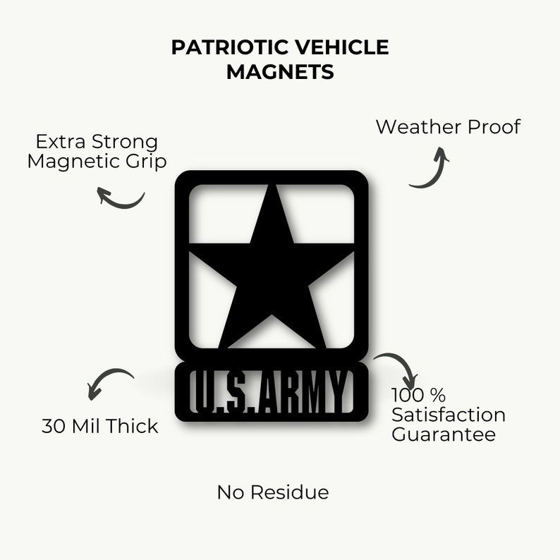 U.S Army Car Magnet Decal Army Vehicle Magnet Custom Military Magnetic ...