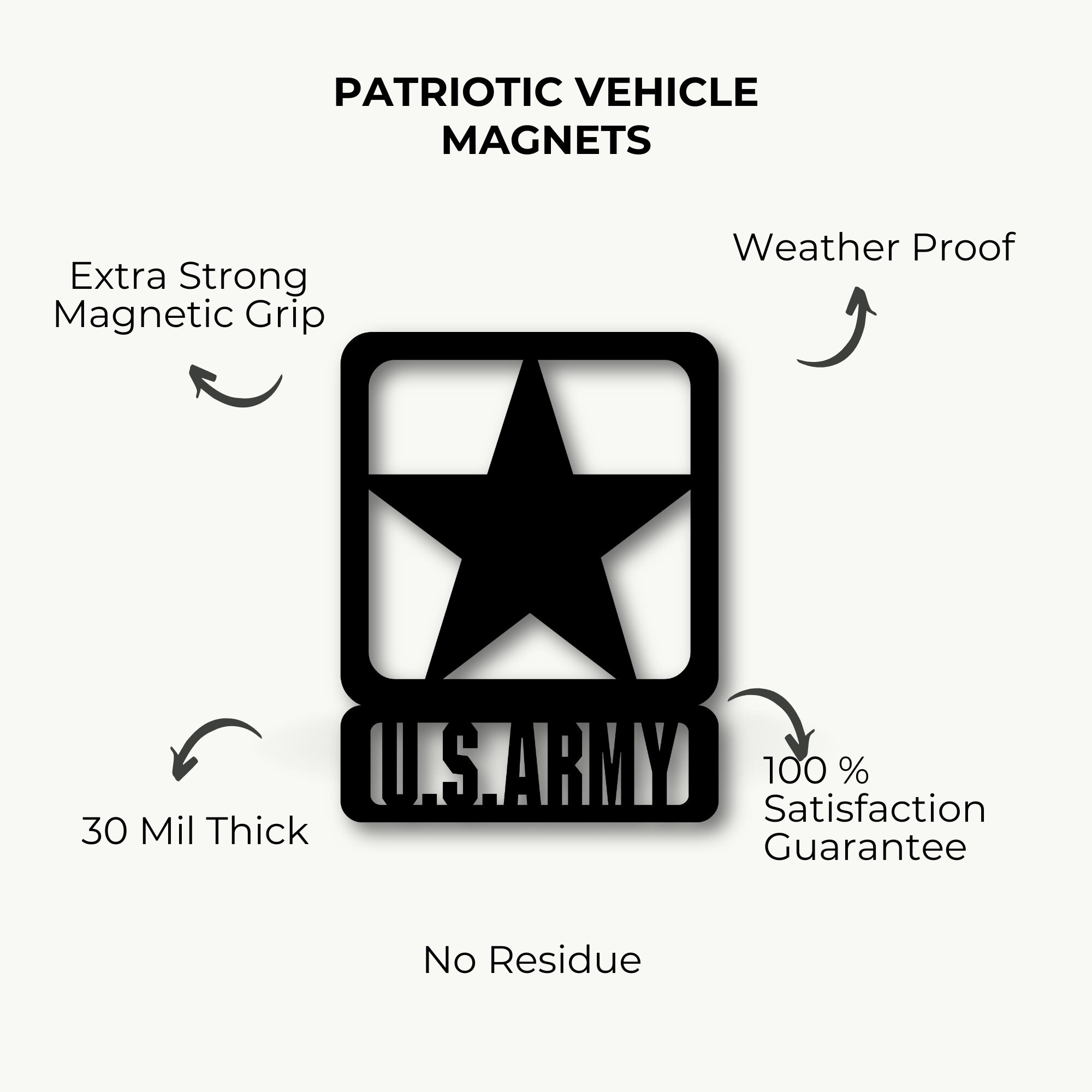 U.S Army Car Magnet Decal Army Vehicle Magnet Custom Military Magnetic ...