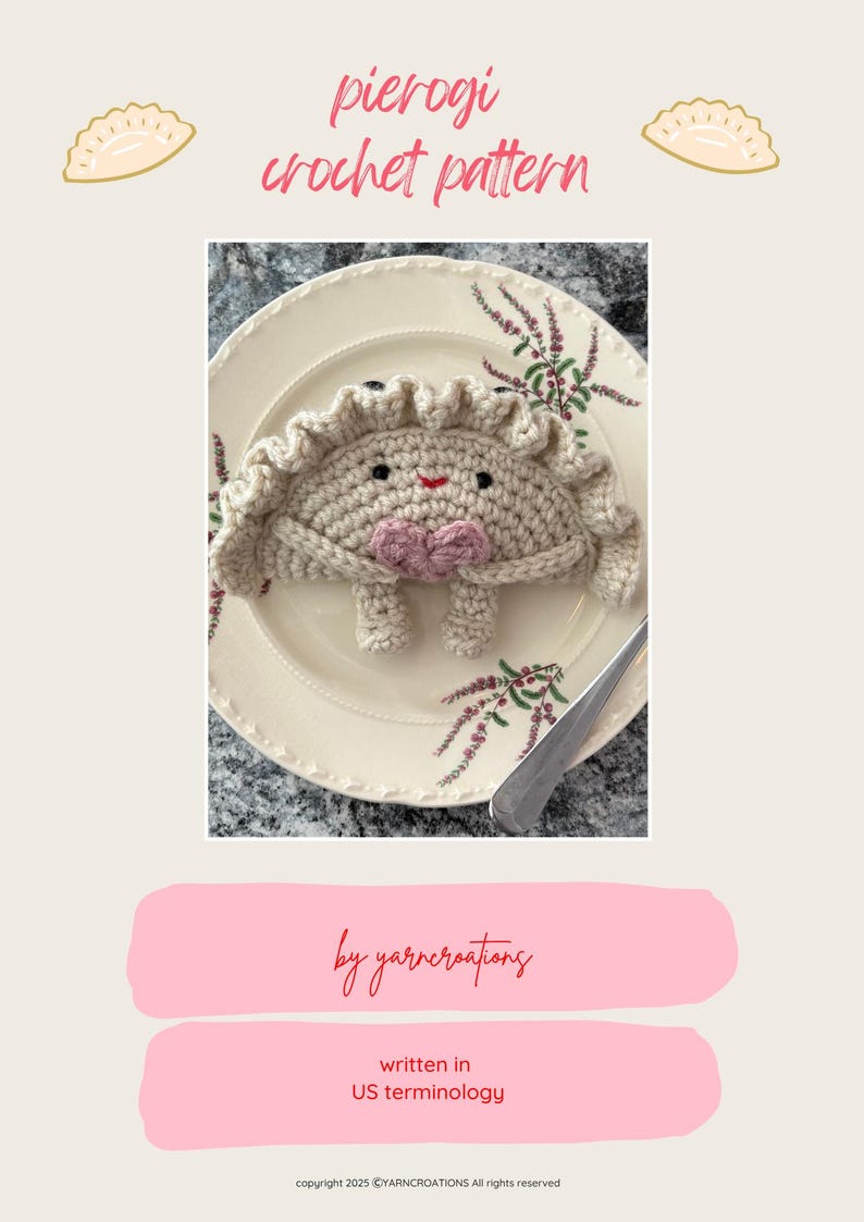 Pierogi Crochet Pattern ~ Amigurumi Little Dumpling Plushie ~ Crochet ...