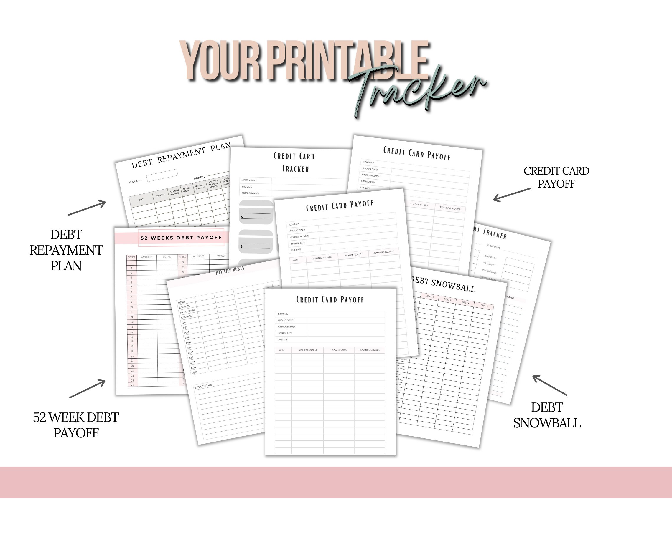 Ultimate Debt Tracker Printable Bundle | 11 Templates for Credit Card ...
