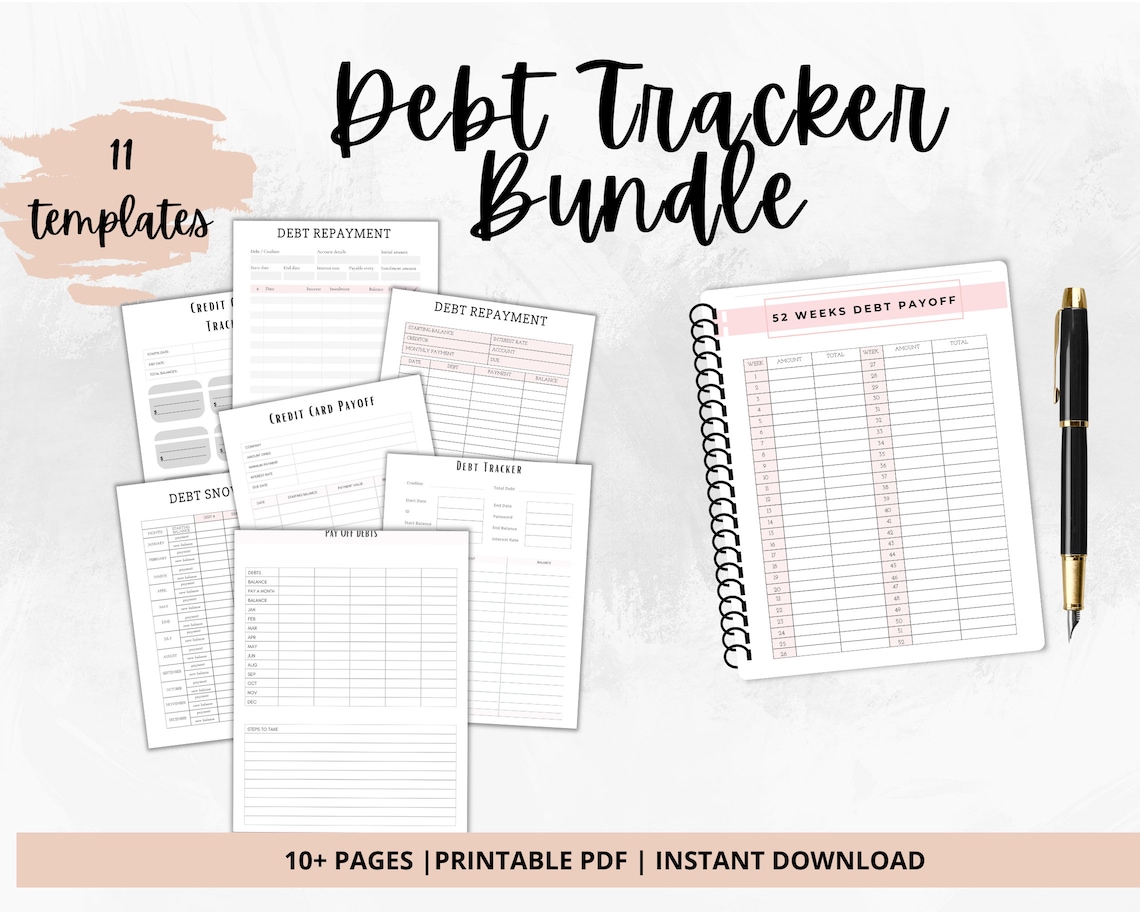 Ultimate Debt Tracker Printable Bundle | 11 Templates for Credit Card ...