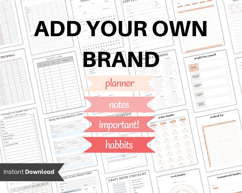 PLR Planner Templates, Create Your Own Planner, Undated Planner ...