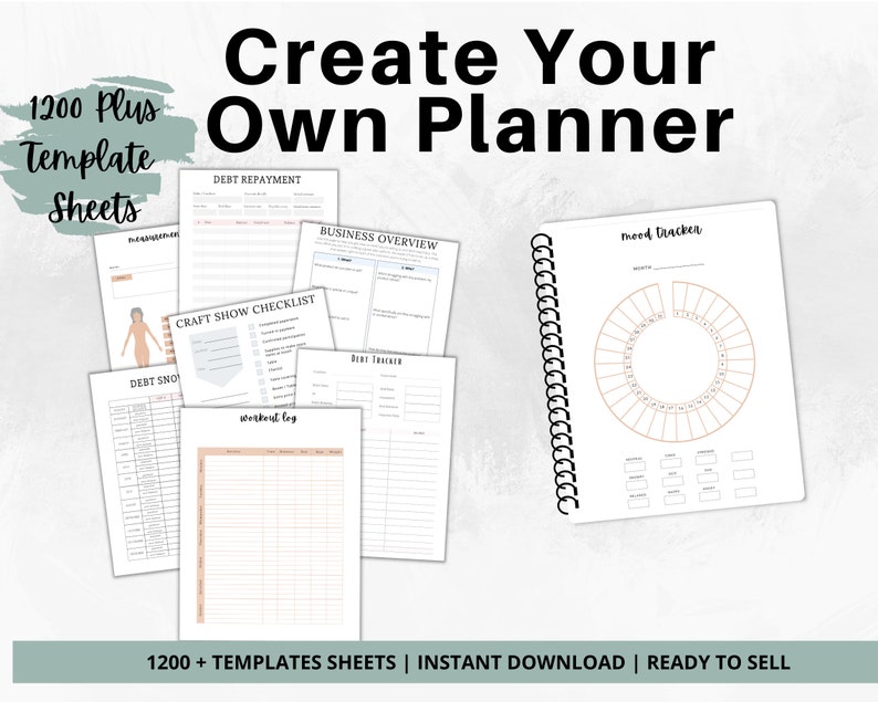 PLR Planner Templates, Create Your Own Planner, Undated Planner ...