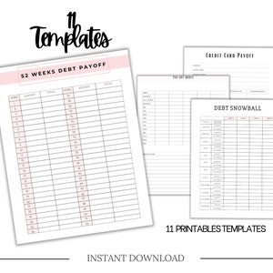 Ultimate Debt Tracker Printable Bundle | 11 Templates for Credit Card ...