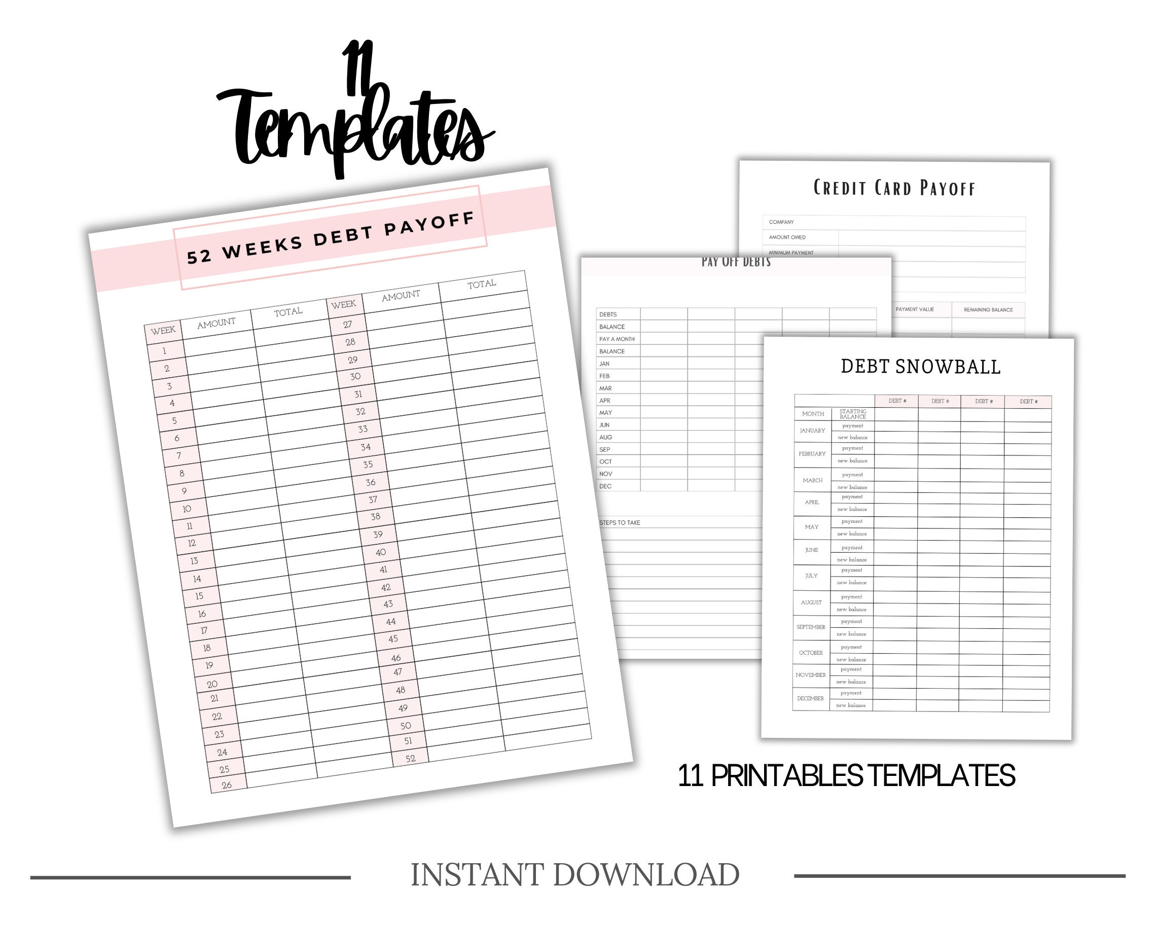 Ultimate Debt Tracker Printable Bundle | 11 Templates for Credit Card ...