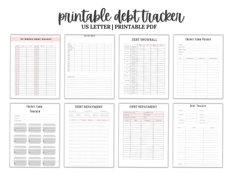 Ultimate Debt Tracker Printable Bundle | 11 Templates for Credit Card ...
