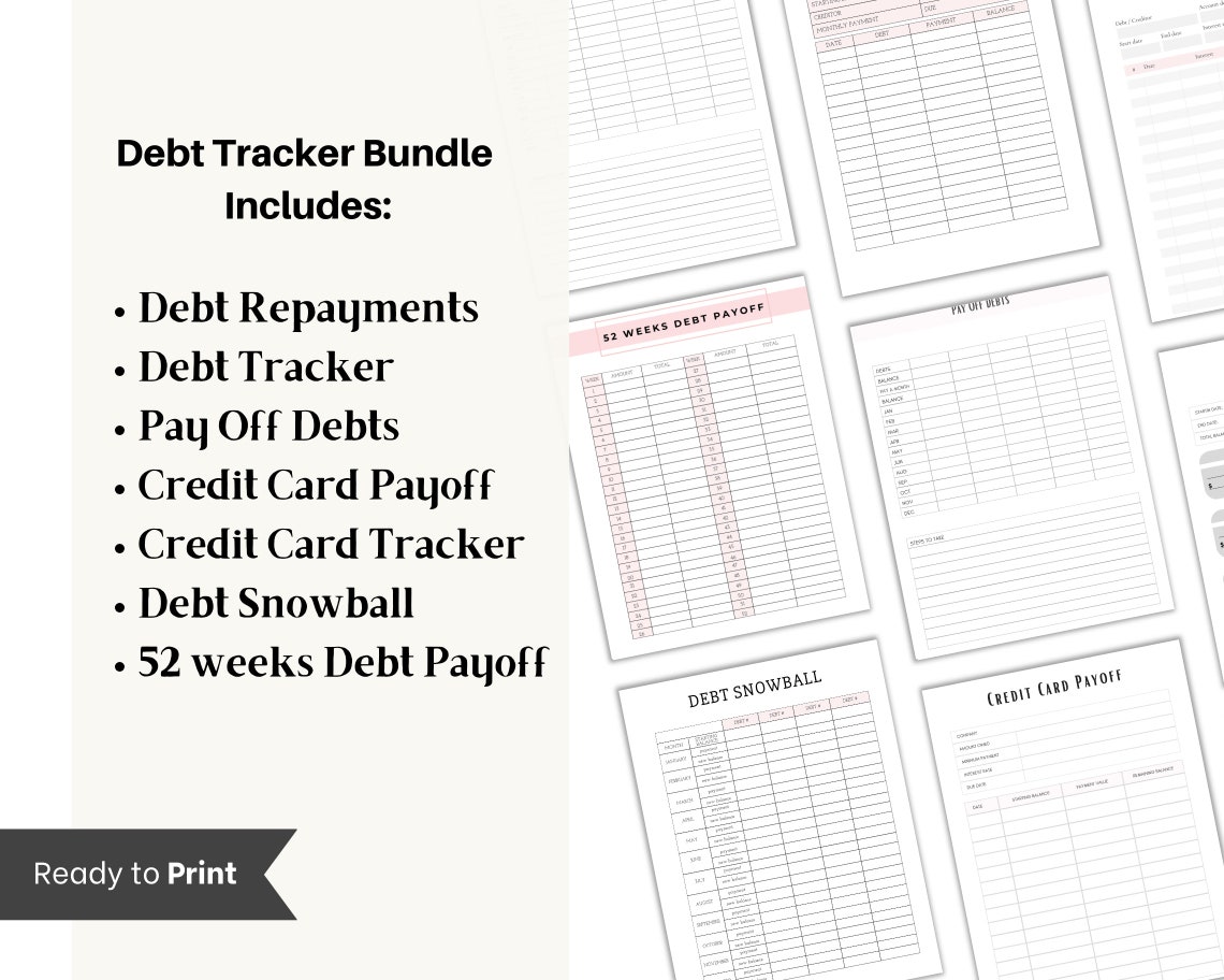 Ultimate Debt Tracker Printable Bundle | 11 Templates for Credit Card ...