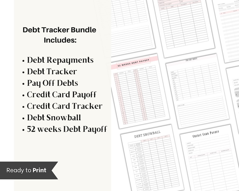 Ultimate Debt Tracker Printable Bundle | 11 Templates for Credit Card ...