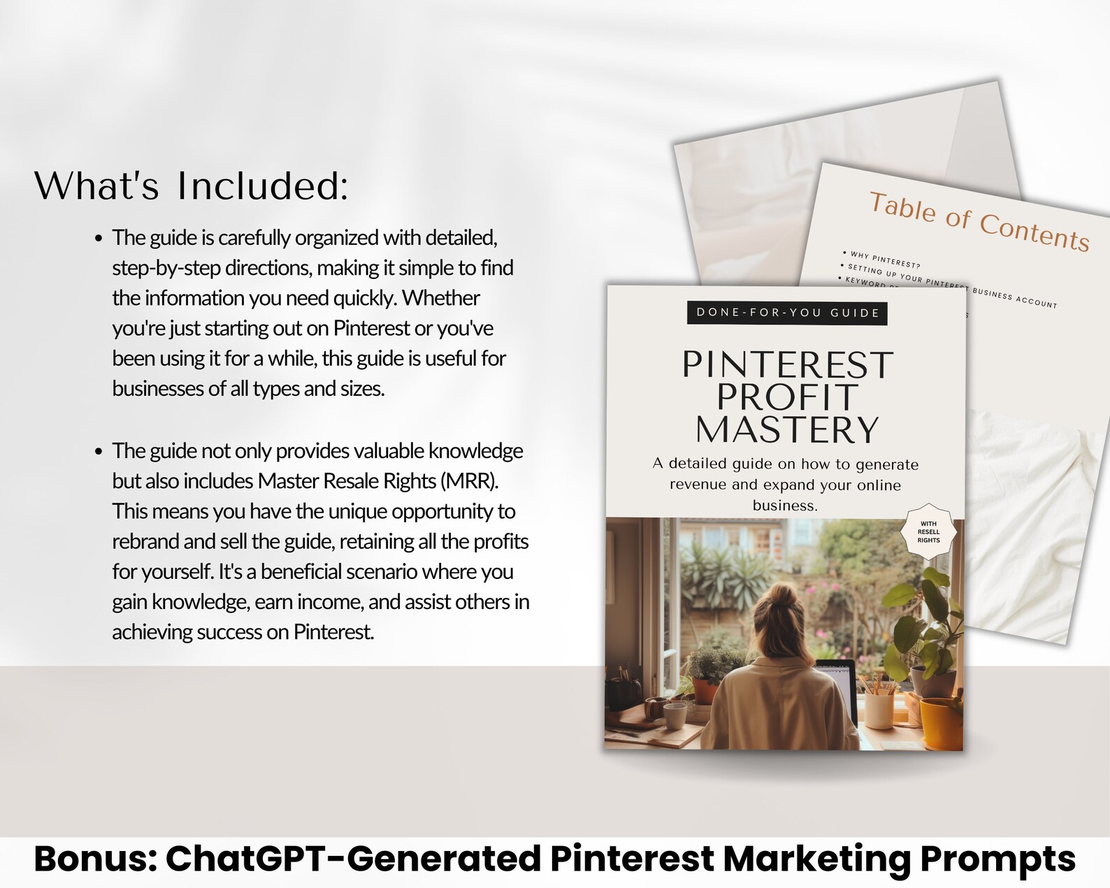 Profit From Pinterest Mastery| Digital Marketing Guide, PLR, Resell ...