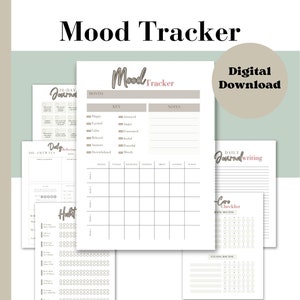 Mood Tracker Self Care Journal, Habit Tracker, Self Care Checklist ...