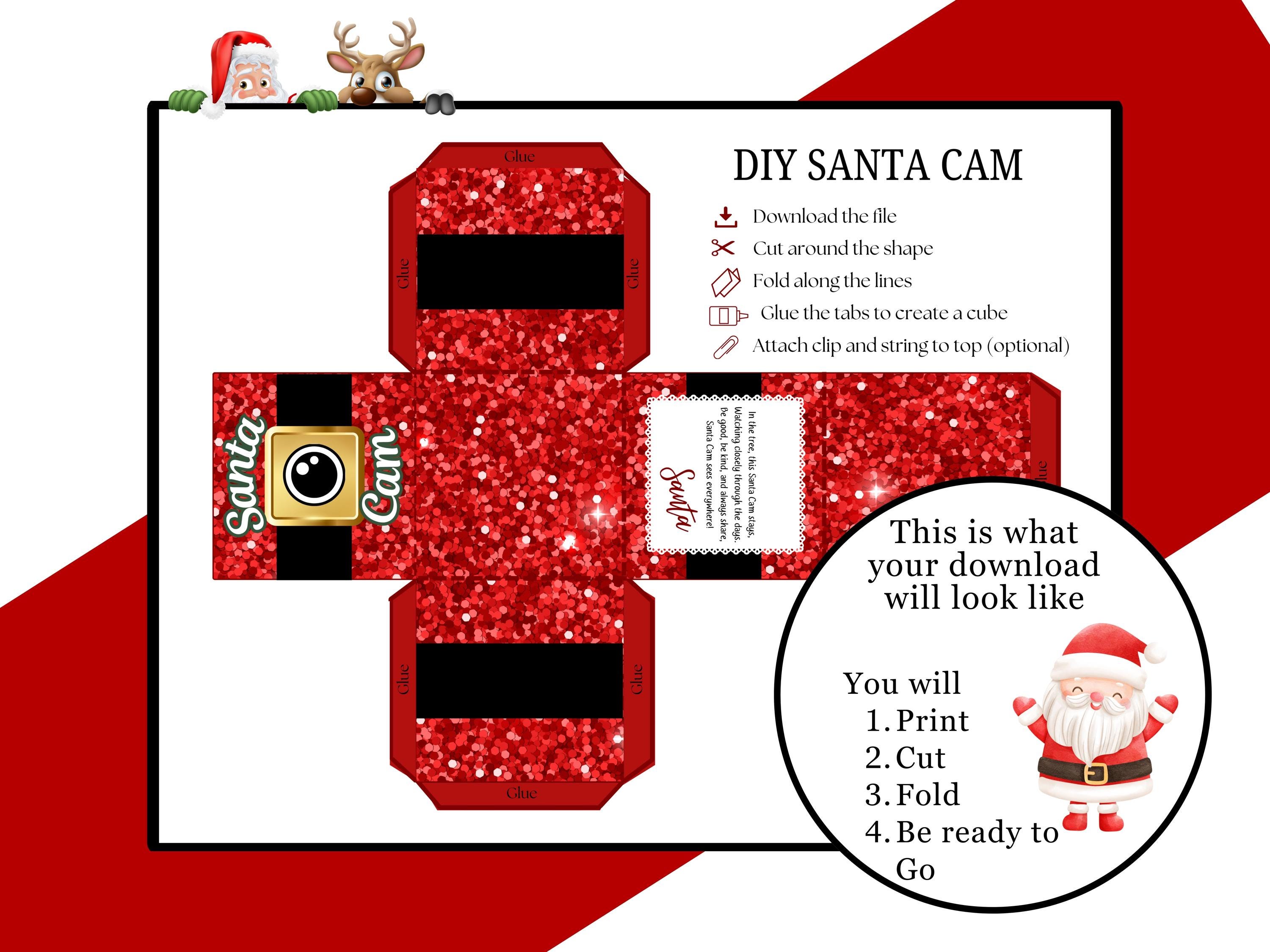 Santa Cam, Printable Santa Camera, DIY Santa Cam, Color & Cut Santa ...