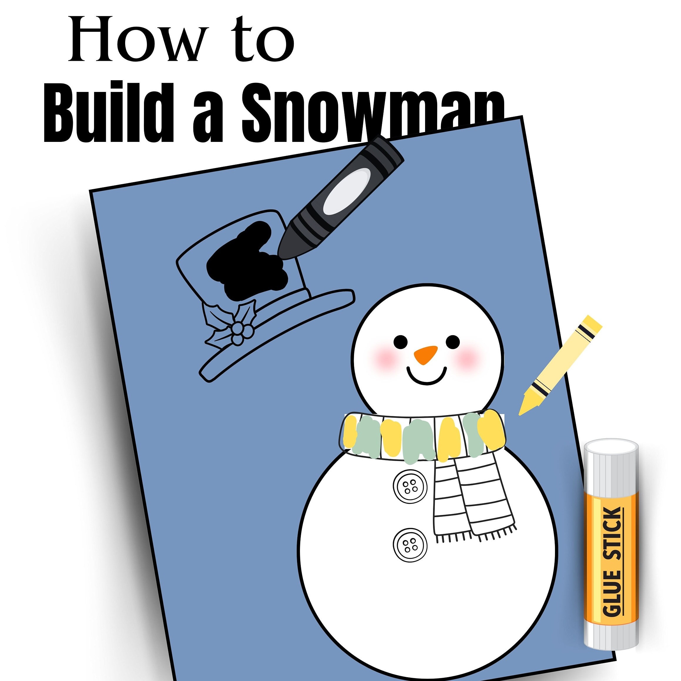Build a Snowman, Printable Kindergarten, Snowman Building, Digital ...
