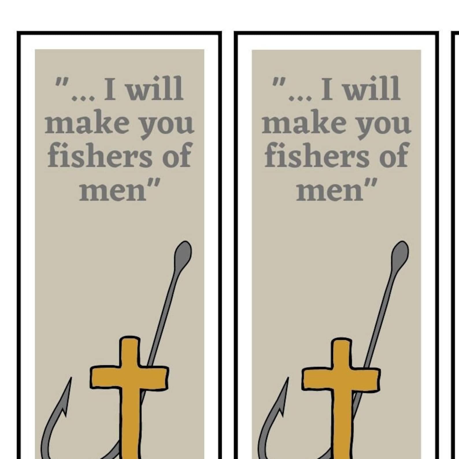 Christian Bookmark, Bible Verse Matthew 4:19, Printable Bookmarks, Fishers of Men, Sunday School ...